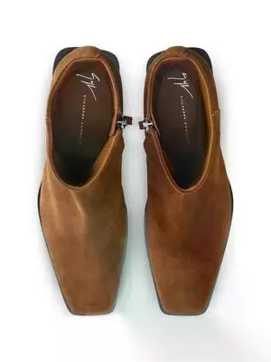 GIUSEPPE ZANOTTI Square-toe Ankle Boots - Brown