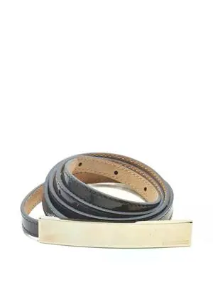JIMMY CHOO Logo-detail Leather Belt - Purple