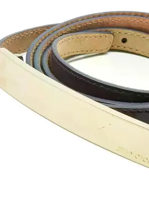 JIMMY CHOO Logo-detail Leather Belt - Purple
