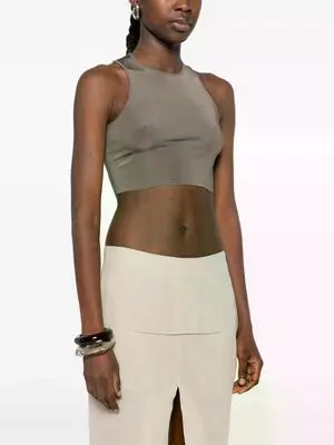 Rick Owens Cropped Tank Top - Grey