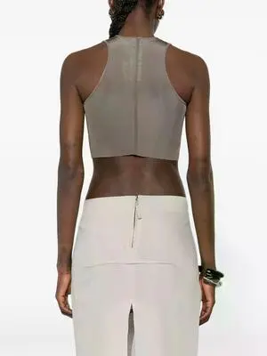 Rick Owens Cropped Tank Top - Grey