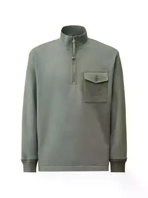 C.P. COMPANY Zip-fastening Chest-pocket Sweatshirt - Green