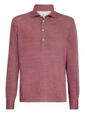 Brunello Cucinelli Long-sleeved Polo Shirt - Red