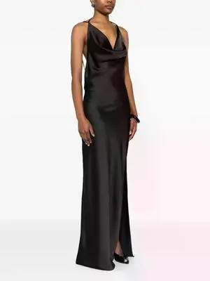 Andamane Vera Draped Cowl-neck Maxi Dress - Black