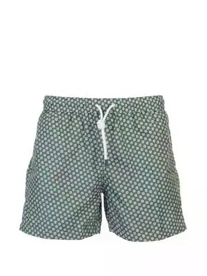 Fedeli Floral Print Swim Shorts - Green