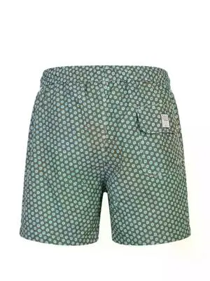 Fedeli Floral Print Swim Shorts - Green