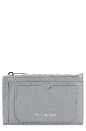 Balenciaga Superb Leather Card Case - 1108 Balenciaga Grey