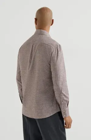 Brunello Cucinelli Printed Twill Shirt - Brown