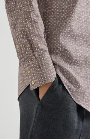 Brunello Cucinelli Printed Twill Shirt - Brown