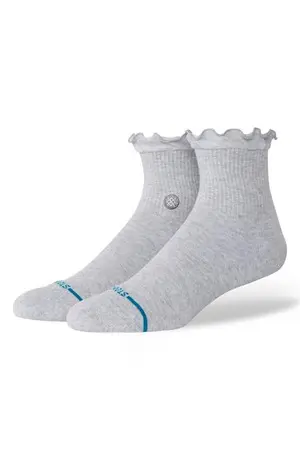 Stance Icon Ruffle Quarter Socks Heather Grey