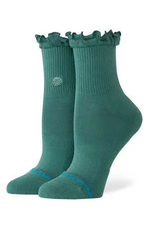 Stance Icon Ruffle Quarter Socks - Teal