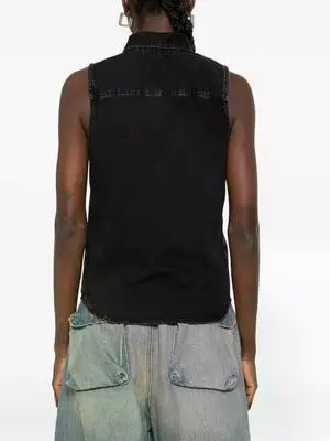 DIESEL® Sleeveless Denim Shirt - Black
