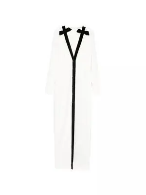 Alessandra Rich Bow-detail Maxi Dress - White