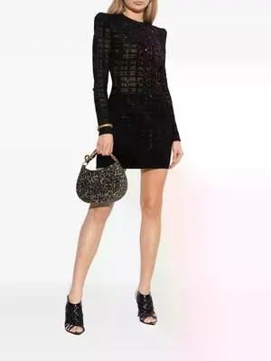 Balmain Beaded Checked Mini Dress