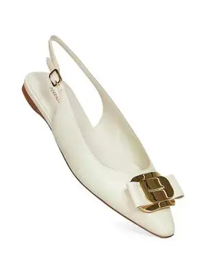 FERRAGAMO Logo-plaque Leather Pumps