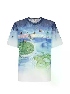 Casablanca Butterfly Print T-shirt - Blue