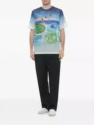 Casablanca Butterfly Print T-shirt - Blue