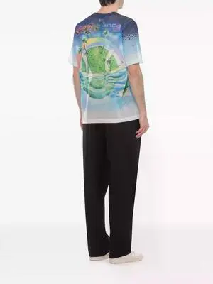 Casablanca Butterfly Print T-shirt - Blue