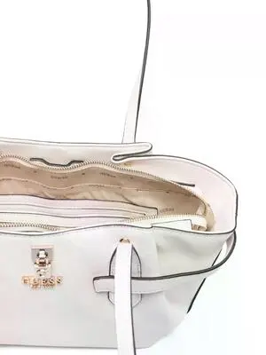 Guess Logo-plaque Shoulder Bag - Neutrals