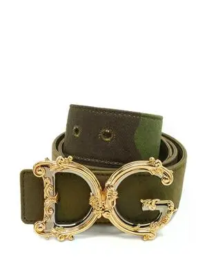 Dolce & Gabbana Baroque Logo Belt - Green