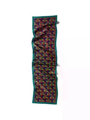 Miu Miu Printed Silk Scarf - Green
