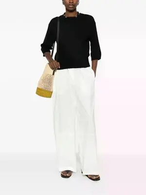 ALLUDE Short-sleeve Sweater - Black