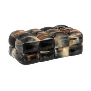 STORIED HOME Decorative Horn Bubble Storage Box - Black