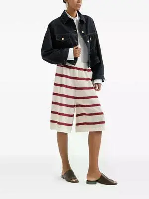 Brunello Cucinelli Striped Knit Bermuda Shorts - Neutrals