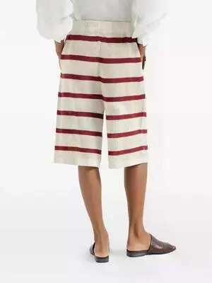 Brunello Cucinelli Striped Knit Bermuda Shorts - Neutrals