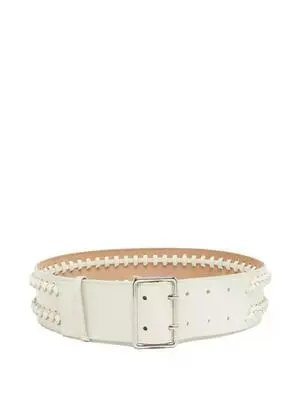 Alexander McQueen Braided Leather Belt - White