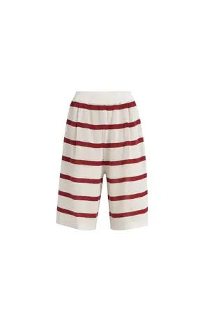 Brunello Cucinelli Cotton Net Knit Bermuda Shorts - Bordeaux