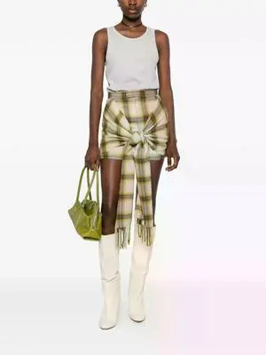 Mihara Yasuhiro Checked Mini Wrap Skirt