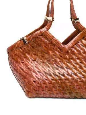 Benedetta Bruzziches Woven Leather Tote - Brown