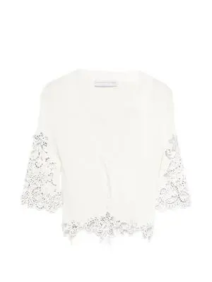Ermanno Scervino Lace Cotton Cardigan - White