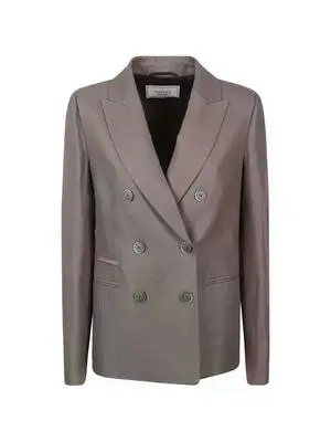 Peserico Peaked-lapel Double-breasted Blazer - Brown