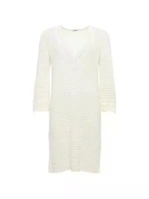 ERES Divina Crochet V-neck Mini Dress - White