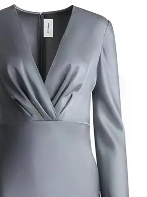 St. John Faith Crossover Midi Dress - Grey