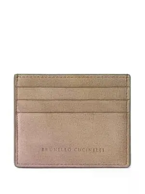 Brunello Cucinelli Suede Card Holder - Neutrals