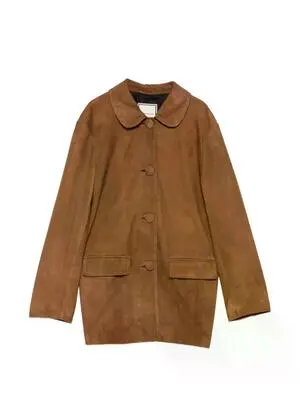 Tagliatore Peter-pan-collar Leather Coat