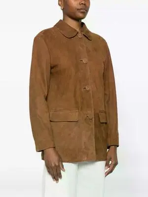 Tagliatore Peter-pan-collar Leather Coat