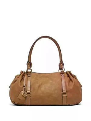 Liu Jo Large Shoulder Bag With Logo Charm - Brown
