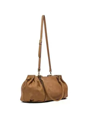Liu Jo Large Shoulder Bag With Logo Charm - Brown