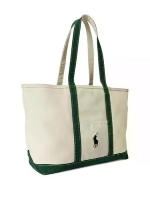 Polo Ralph Lauren Big Pony Logo-embroidered Tote Bag - Neutrals