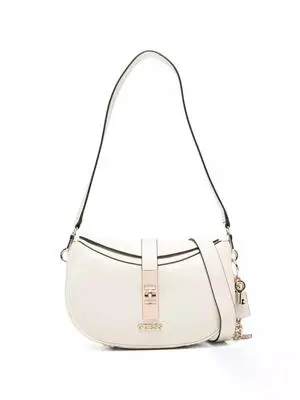 Guess Brooke Logo Charm Shoulder Bag - Neutrals