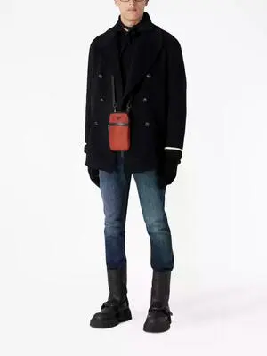 Emporio Armani Split-neck Ribbed-knit Jumper