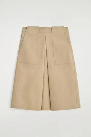 Cos Deconstructed Pleated Cotton Midi Skirt