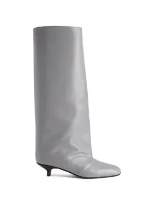 Vicini Square-toe Knee-high Boots - Grey