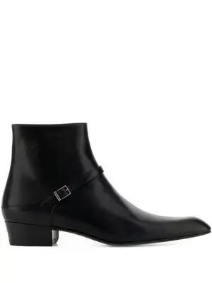 Saint Laurent 30mm Augustin Leather Ankle Boots