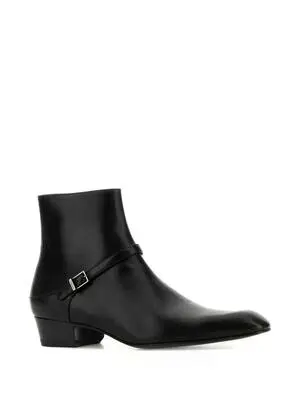 Saint Laurent 30mm Augustin Leather Ankle Boots