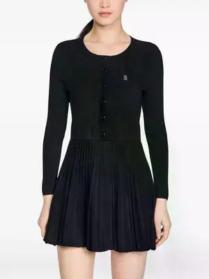 Sandro Pleated Knitted Mini Dress